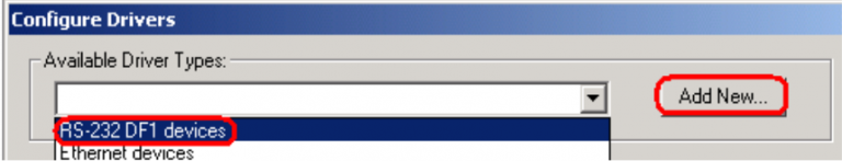 How to configure the RSLinx DF1 Driver (RS232 DF1 Devices)
