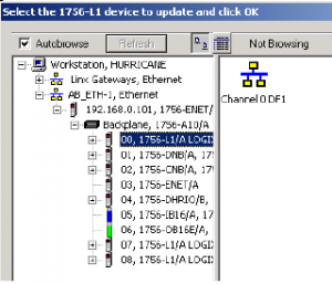 Using Controlflash to update the firmware revision of a module.