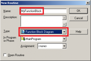 ControlLogix Function Block Diagram creation and operation.