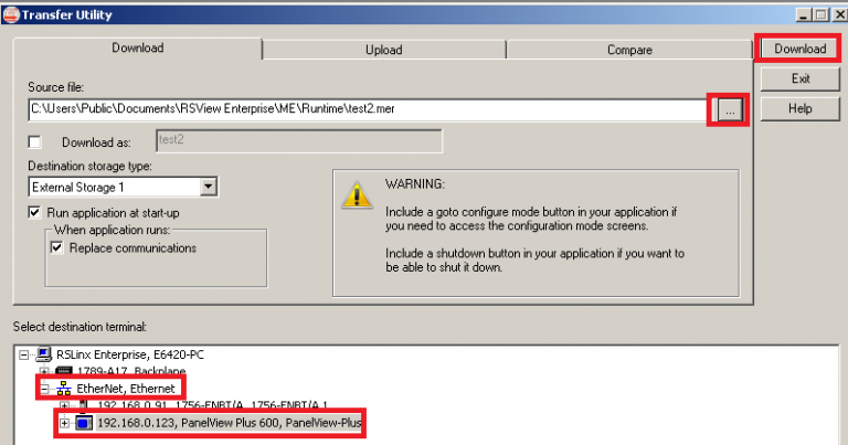 Creating the Runtime, and Downloading to a Panelview Plus