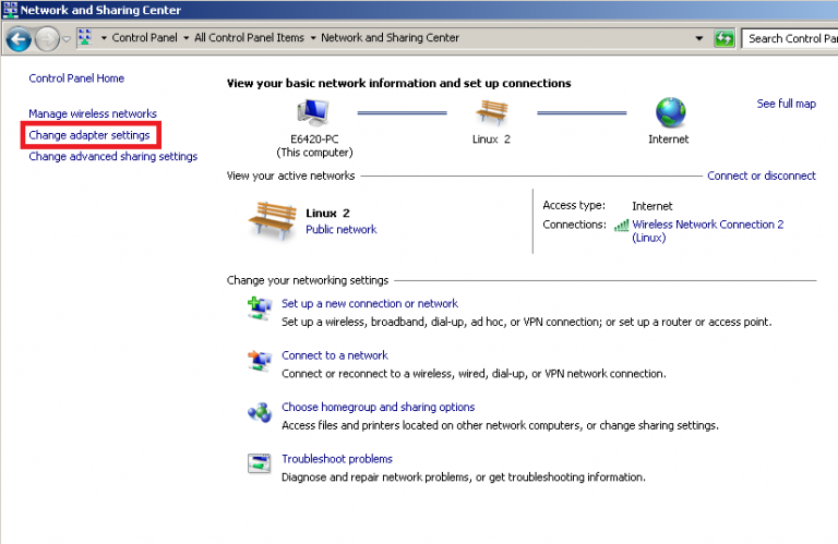 Changing Windows IP address for the Local Area Connection.