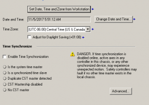 ControlLogix Clock Update Tool for synchronizing processors..