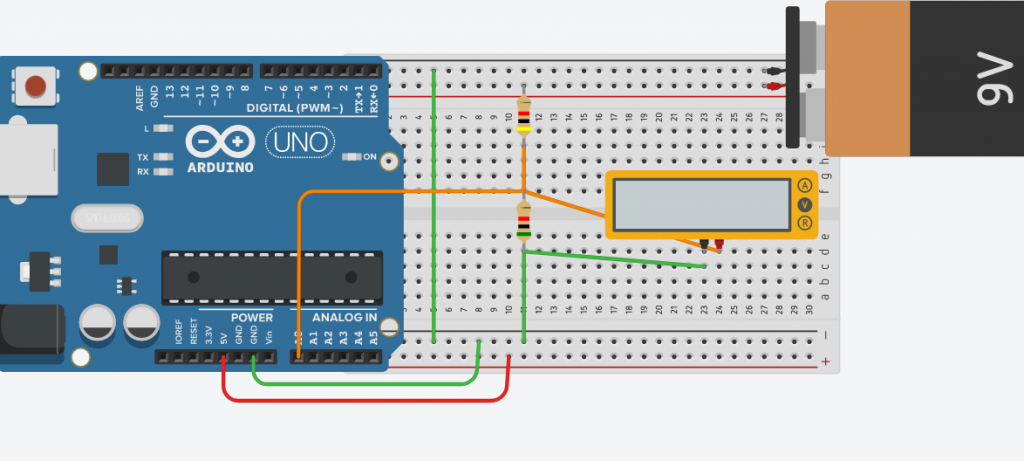 Setting up voltage dividers circuit and scaling the values in the Arduino