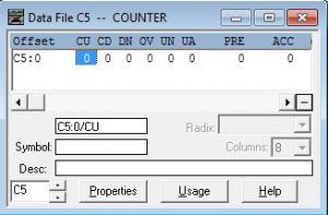 Counters in the SLC-500 -- Count up (CTU), and Count Down (CTD).