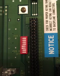 PLC-5 Chassis -- Setup and configure dip switches and power jumper.